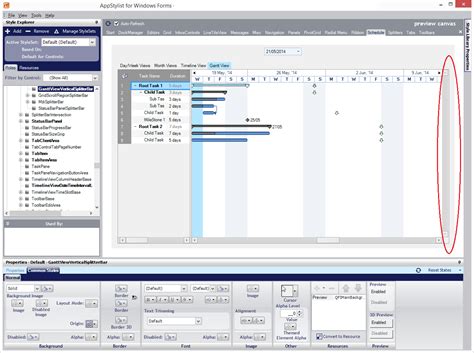Ultraganttview Gap Between Vertical Scroll Bar And Right Border