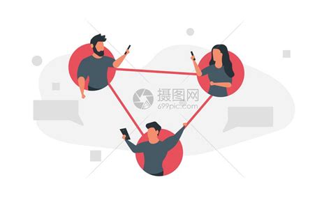 男女在网上与工具进行交流快速和简便的交流概念矢量插图插画图片下载 正版图片303772795 摄图网