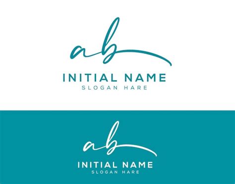Premium Vector Ab Initial Handwriting Signature Logo Design