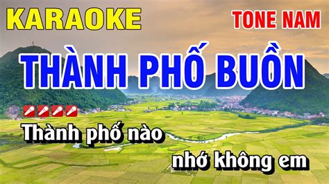 Karaoke Thành Phố Buồn Tone Nam Nhạc Sống Duy Chiến YouTube