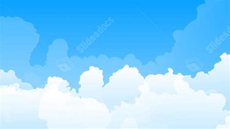 Blue Cloud Sky White Clouds Beautiful Powerpoint Background For Free