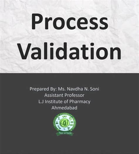 Types Of Validation And Its Aspects Pptpptx Chemistry Science