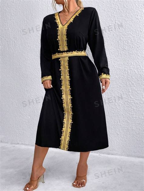 SHEIN Clasi Vestito Semplice In Pizzo Per Donne Di Taglia Plus Size Per