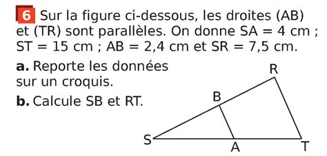 Triangles et proportionnalité Calculer des longueurs Exercice dentrainement n