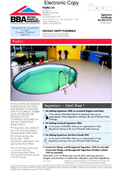 Polyflor Technical Information Manual Specification Installation And