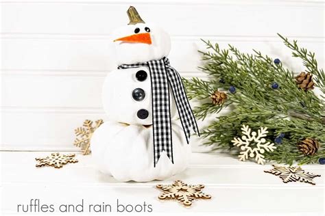 Adorable Diy Pumpkin Snowman Craft Ruffles And Rain Boots