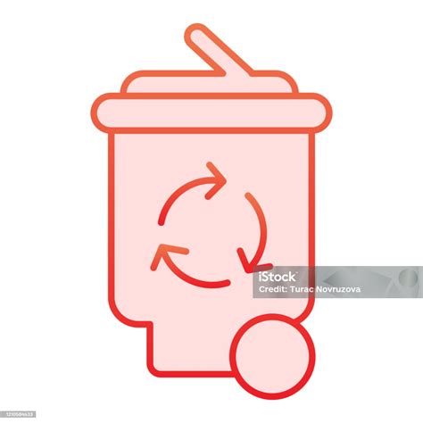 Tempat Sampah Plastik Dengan Ikon Tanda Daur Ulang Datar Ember