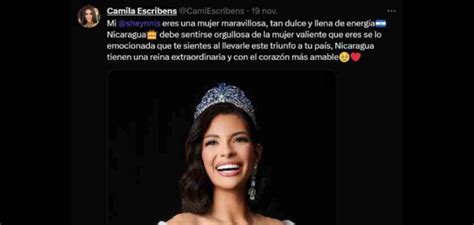Camila Escribens Y Sus Emotivas Palabras A Sheynnis Palacios La Nueva