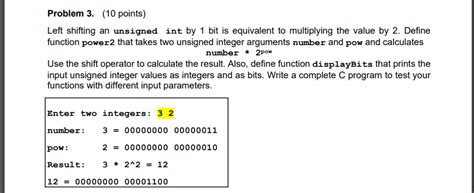 solved problem 3 10 points left shifting an unsigned int