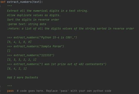 Solved 1 Complete The Extractnumbers Function According