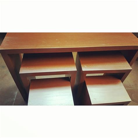 5 Piece Nesting Console Table Side Tables And Stool Leoque