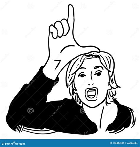 Loser Hand Sign Vector Illustration By Crafteroks Stock Vector