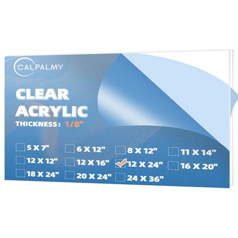 Calpalmy 4 Pack 12x24 Clear Acrylic Sheet Plexiglass 18” Thick Use
