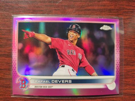 2022 Topps Chrome Rafael Devers Pink Refractor Boston Red Sox Ebay