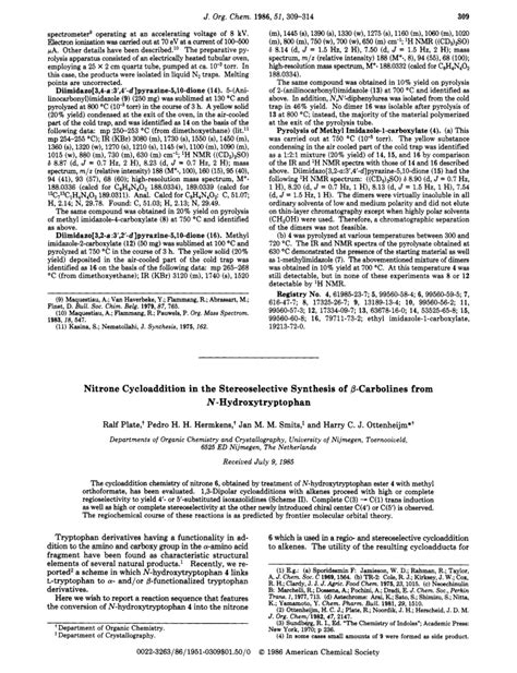 Nitrone Cycloaddition In The Stereoselective Synthesis Of Beta
