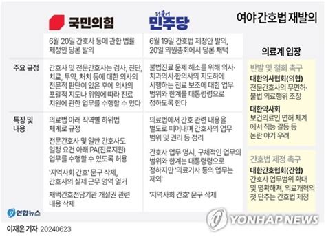그래픽 여야 간호법 재발의 연합뉴스