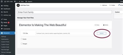 Use Variable Fonts Elementor