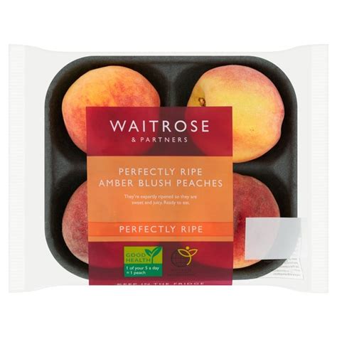 Waitrose 1 Perfectly Ripe Amber Blush Peaches From Ocado