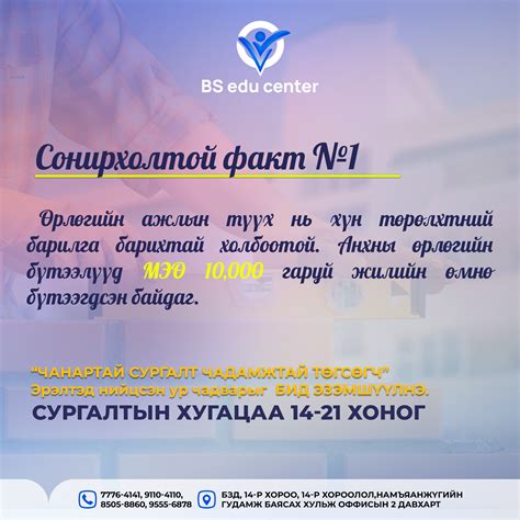 Bs Edu Center Сонирхолтой факт №1 🧐 Өрлөгийн ажлын түүх Facebook