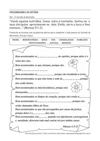 103 O Sermão da Montanha Passatempo Espírita Evangelização