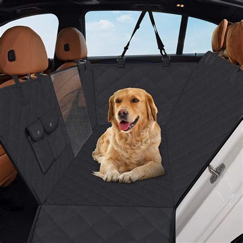 Funda Para Asiento Trasero Para Perro Impermeable Con Ventana Visual De Malla Y Bolsillos