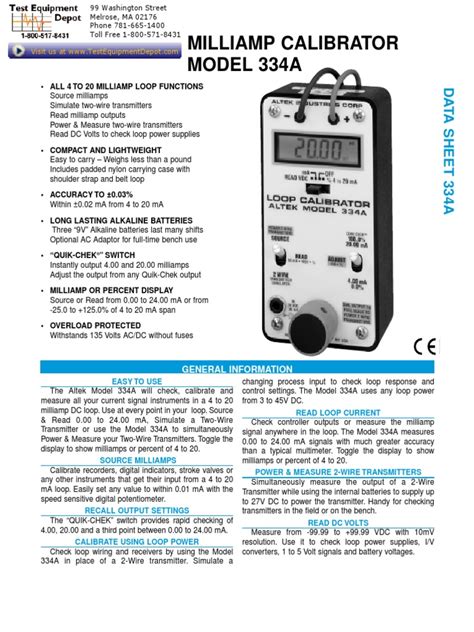 334a Altek Calibrator Pdf Power Supply Switch