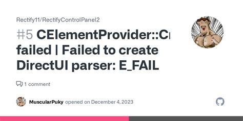 Celementprovider Createdui Failed Failed To Create Directui Parser E Fail · Issue 5