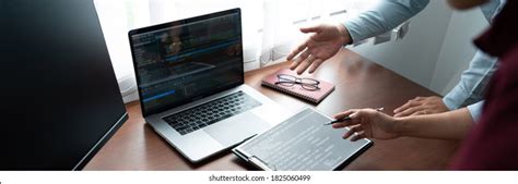 Team Programmer Working Find Solution Problem Stock Photo