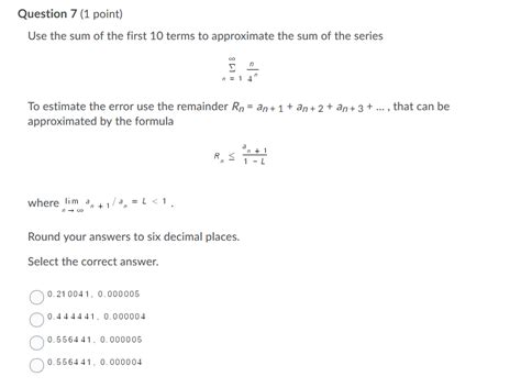 Solved Question Point Use The Sum Of The First Chegg Com