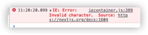 Next Exception In Ie11 Browser · Vercel Nextjs · Discussion 34709