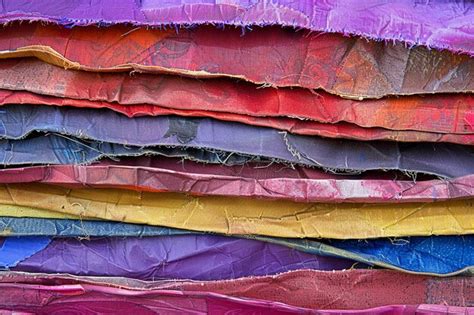 Collage Of Overlapping Colorful Papers Or Fabrics Premium Ai