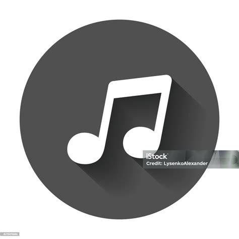 벡터 음악 아이콘입니다 긴 그림자와 둥근 검은색에 사운드 참고 그림 개념에 대한 스톡 벡터 아트 및 기타 이미지 개념 검은색 구도 Istock