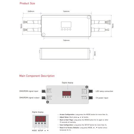 LTECH Led DMX Decoder IP Waterproof RDM CV DMX Slave A CH Low Voltage