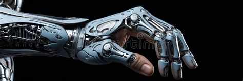 Futuristic Ai Robotic Hand Human Like Robot Technology Development Science Connection Stock