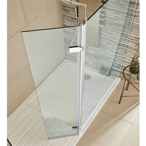 Nuie Hinged Wet Room Return Panel 300mm Wide 8mm Glass 5055369057795