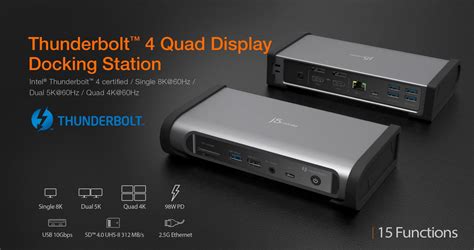 Buy The J5create Thunderbolt 4 Quad Display Docking Station Jtd568