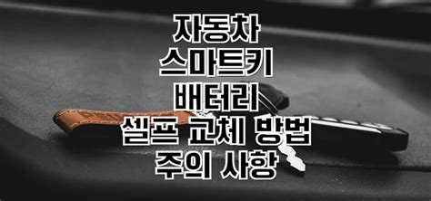 자동차 스마트키 배터리 셀프 교체 방법 주의 사항