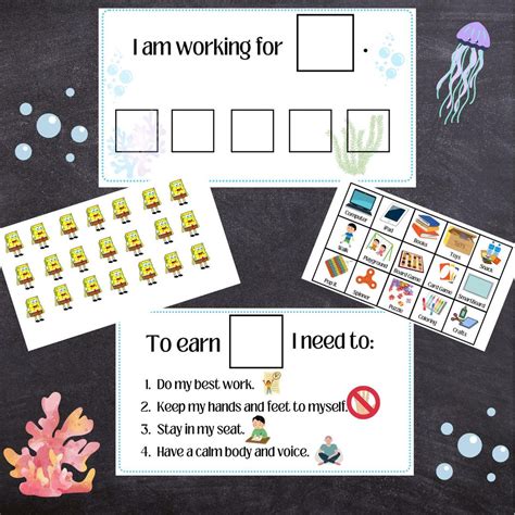 Spongebob Theme Behavior Chart Visual Behavior Chart Positive Reinforcement Star Chart Token