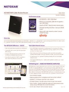 AC WiFi Cable Modem Router Data Sheet Ac Wifi Cable Modem Router Data Sheet Pdf