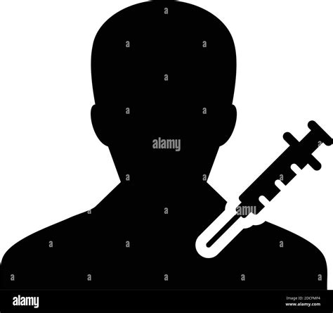 Healthcare Icon Vector With Vaccine Syringe Male User Person Profile