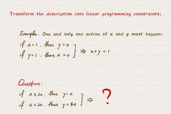 Answered Transform The Description Into Linear Programming Constraints