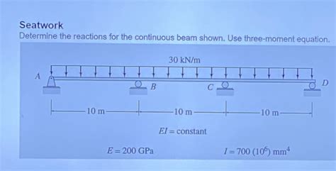 Seatwork Determine The Reactions For The Studyx