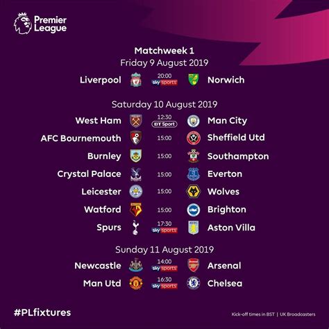Premier League 2019 2020 Calendar In 2021 Premier League Premier