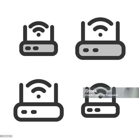 Pixelperfect Linear Icon Of Wireless Fidelity Router Stock Illustration