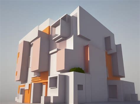 Premium AI Image Abstract D Landscape Minimal Data Building