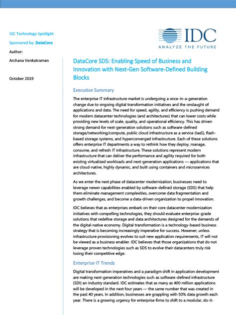 Datacore Sds Enabling Speed Of Business And Innovation With Next Gen Software Defined Building