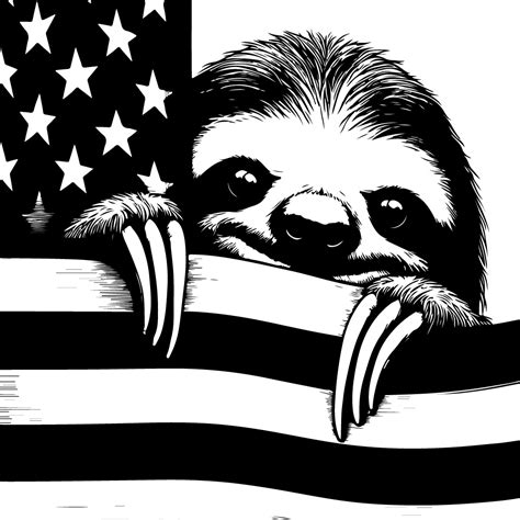 Free Peeking Sloth Svg Background Black And White Svg Vector File For