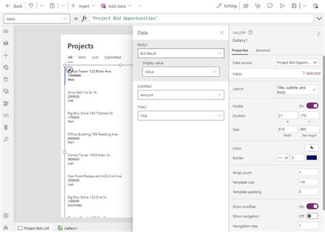 power apps filter gallery with a tab list