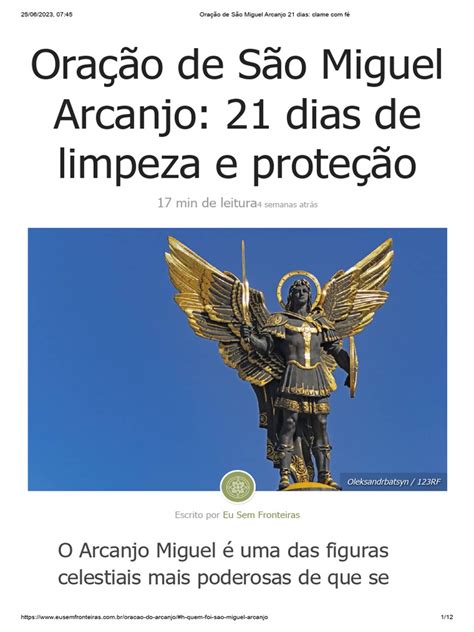 Oração De São Miguel Arcanjo 21 Dias Clame Com Fé Pdf