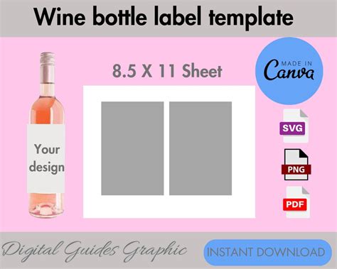 Wine Bottle Label Template Bottle Template Svg Printable Label